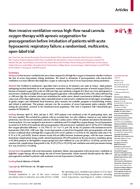 (PDF) Non-invasive ventilation versus high-flow nasal cannula oxygen therapy with apnoeic ...