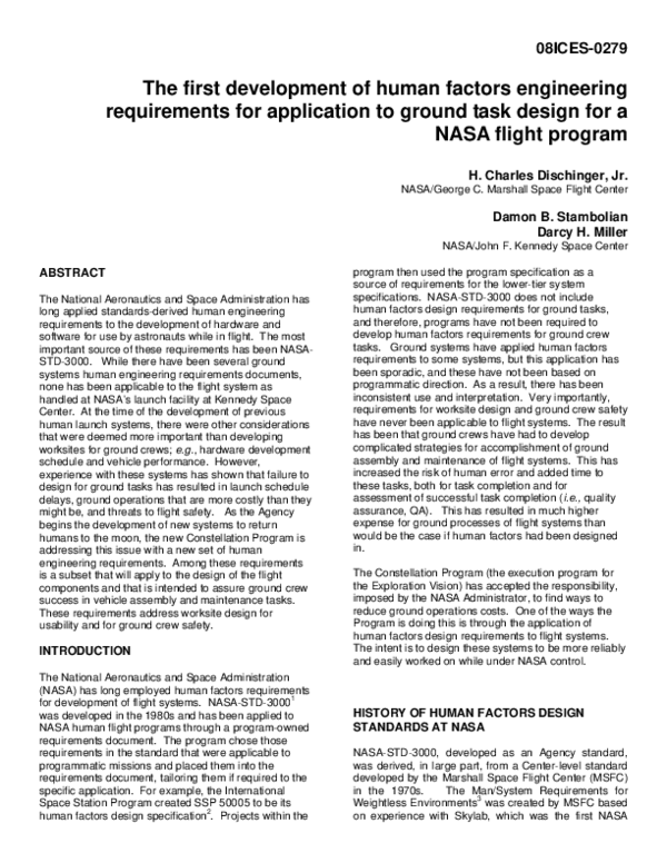 (PDF) The First Development of Human Factors Engineering Requirements ...