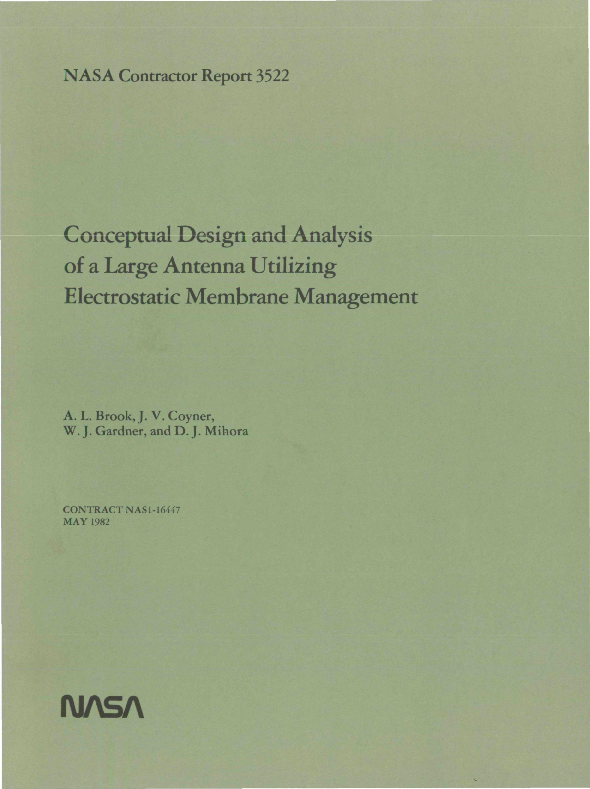 (PDF) Conceptual design and analysis of a large antenna utilizing ...