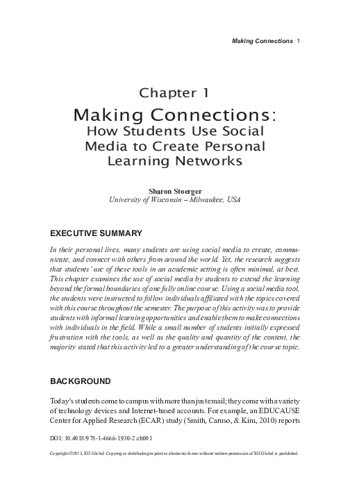 (PDF) Making Connections