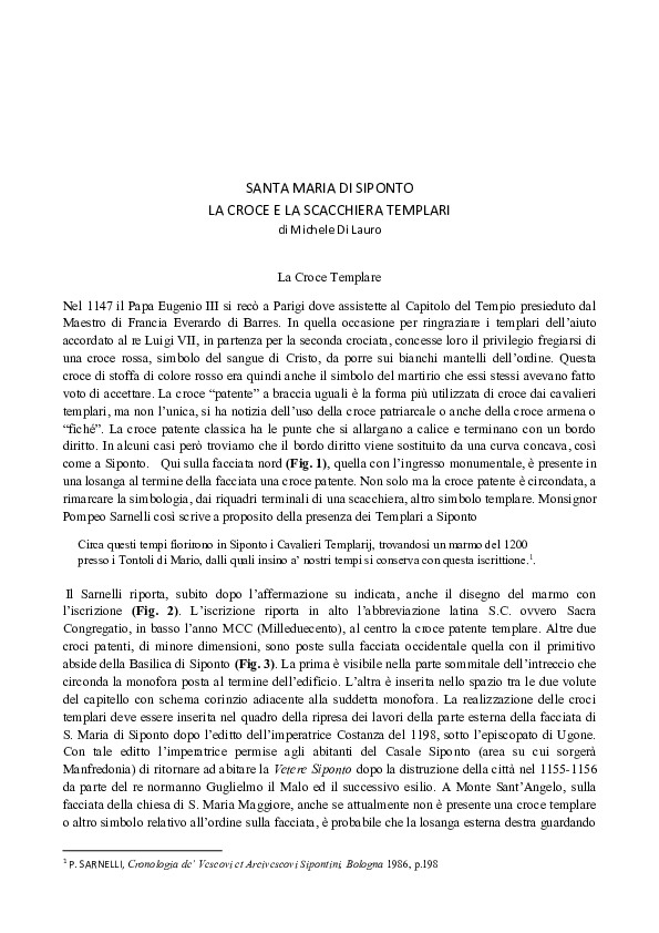 (PDF) SANTA MARIA DI SIPONTO LA CROCE E LA SCACCHIERA TEMPLARI