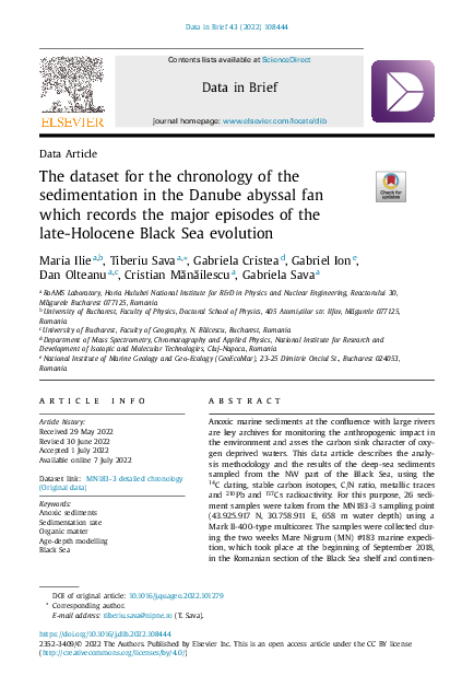 (PDF) The dataset for the chronology of the sedimentation in the Danube ...