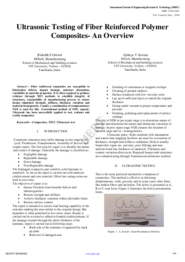 (PDF) Ultrasonic Testing of Fiber Reinforced Polymer Composites- An ...