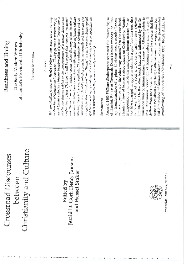 (PDF) Readiness and Timing - The Early Modern Virtues of Hamlet s ...