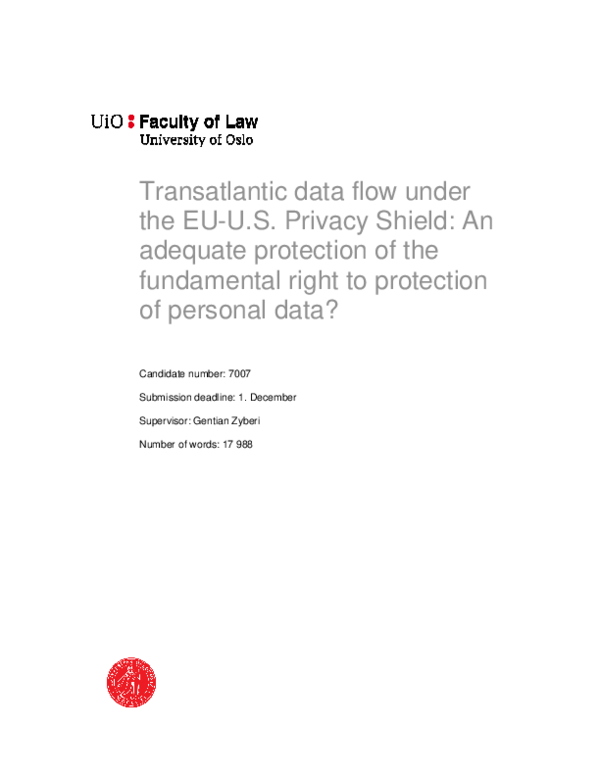 (PDF) Transatlantic data flow under the EU-U.S. Privacy Shield: An ...