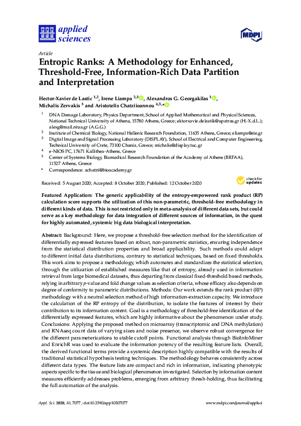 (PDF) Entropic Ranks: A Methodology for Enhanced, Threshold-Free, Information-Rich Data ...