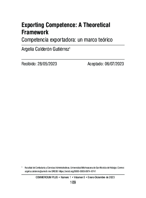 (PDF) Exporting Competence: A Theoretical Framework