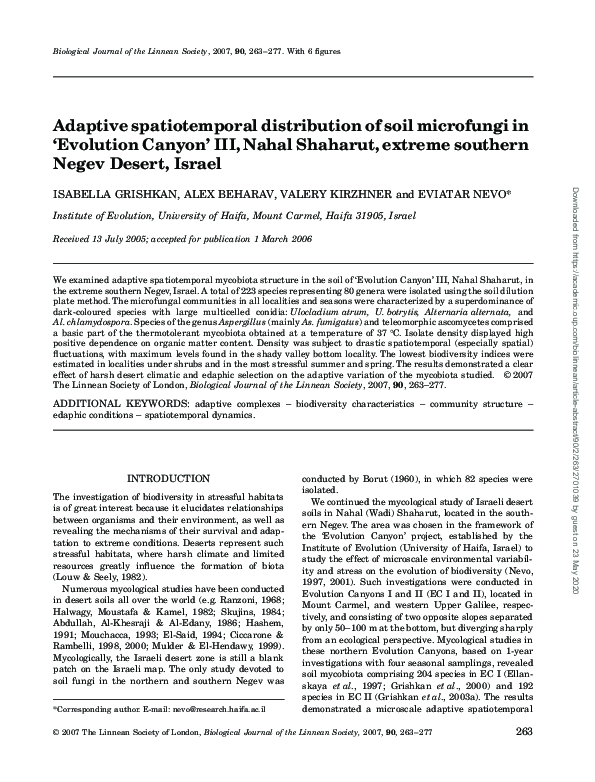 (PDF) Adaptive spatiotemporal distribution of soil microfungi in ...