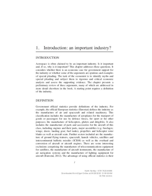 (PDF) Introduction: an important industry?