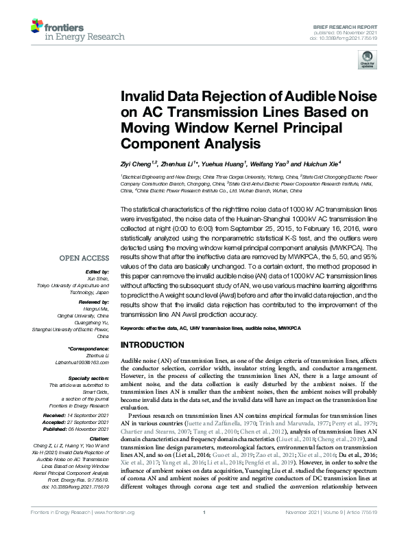 (PDF) Invalid Data Rejection of Audible Noise on AC Transmission Lines Based on Moving Window ...