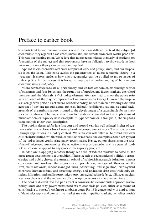 (PDF) Preface to Earlier Book