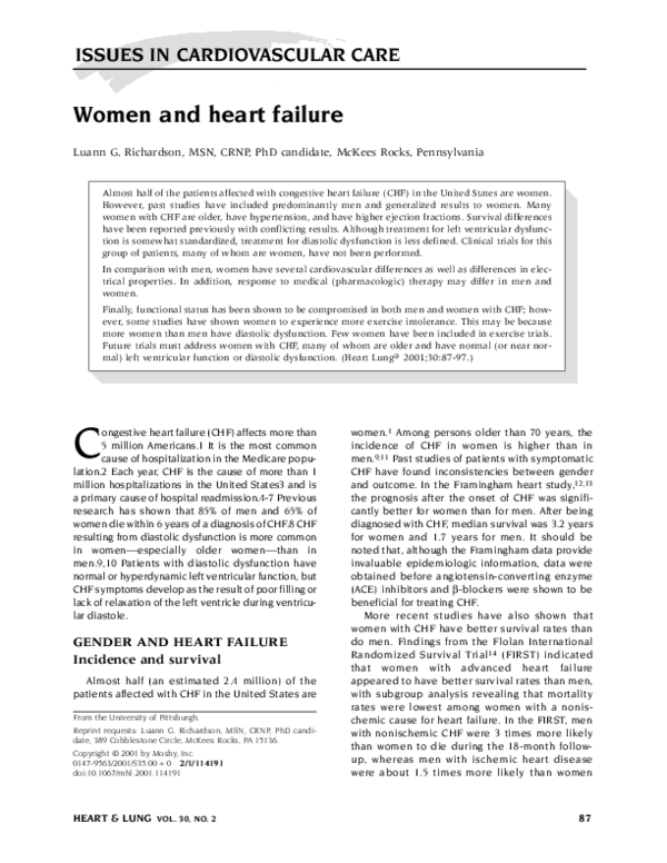 (PDF) Women and heart failure