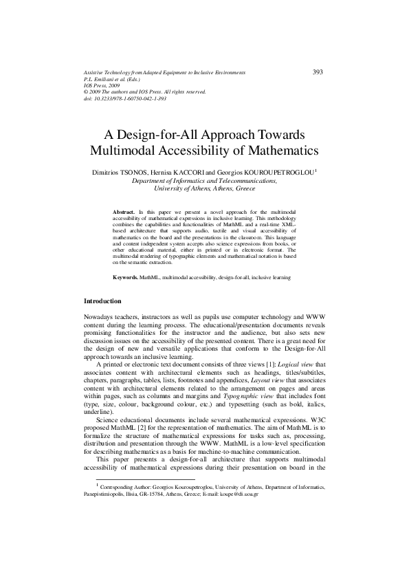 (PDF) A Design-for-All Approach Towards Multimodal Accessibility of ...