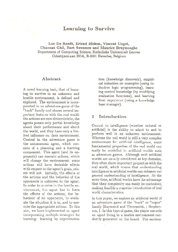 (PDF) Learning to survive | Erlend Bleken - Academia.edu