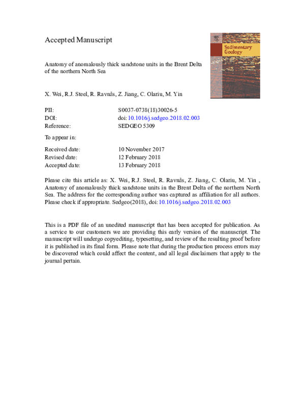 (PDF) Anatomy of anomalously thick sandstone units in the Brent Delta ...