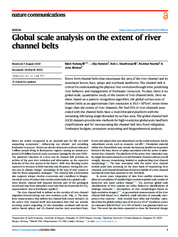 (PDF) Global scale analysis on the extent of river channel belts