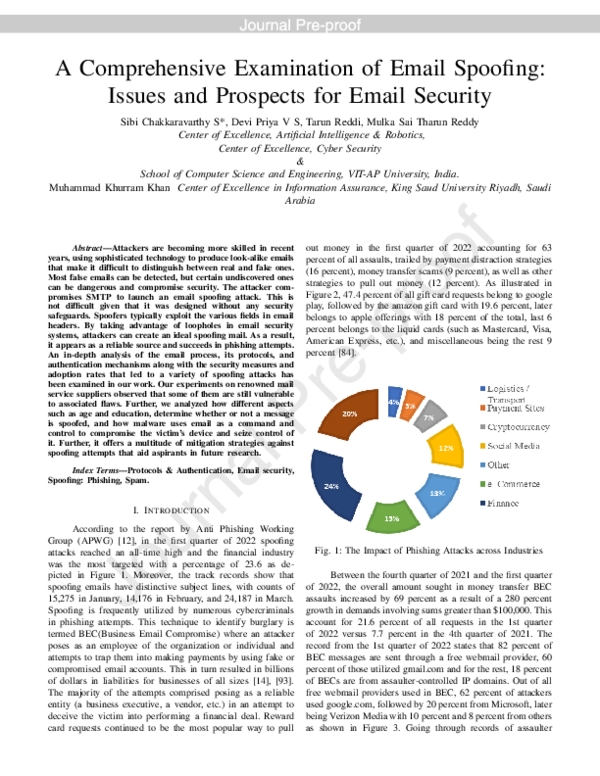 (PDF) A Comprehensive Examination of Email Spoofing: Issues and ...
