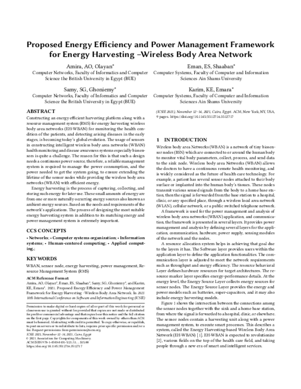 (PDF) Proposed Energy Efficiency and Power Management Framework for Energy Harvesting –Wireless ...