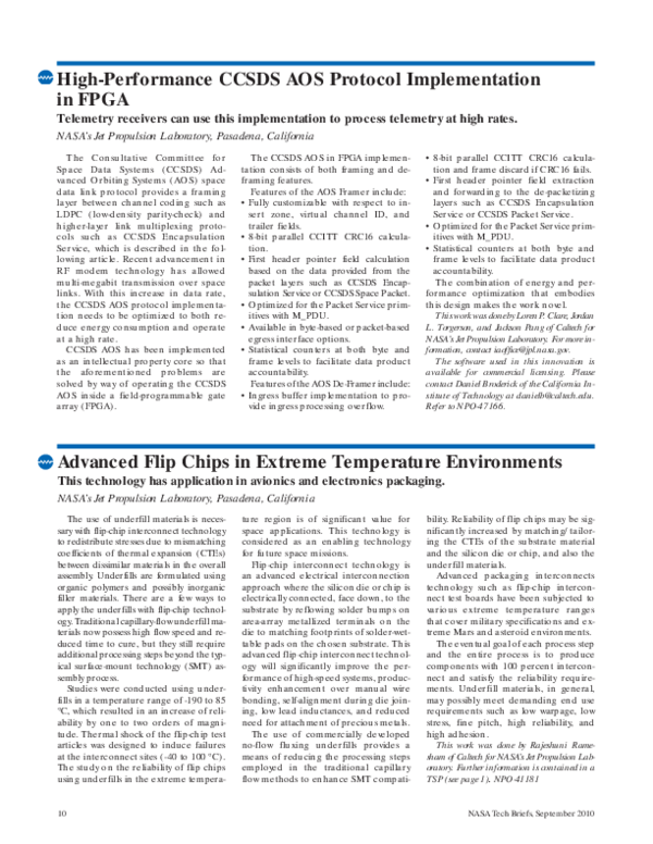 Pdf High Performance Ccsds Aos Protocol Implementation In Fpga Loren Clare