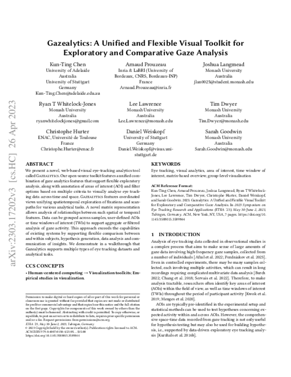 (PDF) Gazealytics: A Unified and Flexible Visual Toolkit for Exploratory and Comparative Gaze ...