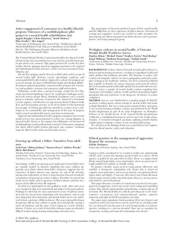 (PDF) Workplace Violence in Mental Health: A Victorian Mental Health ...