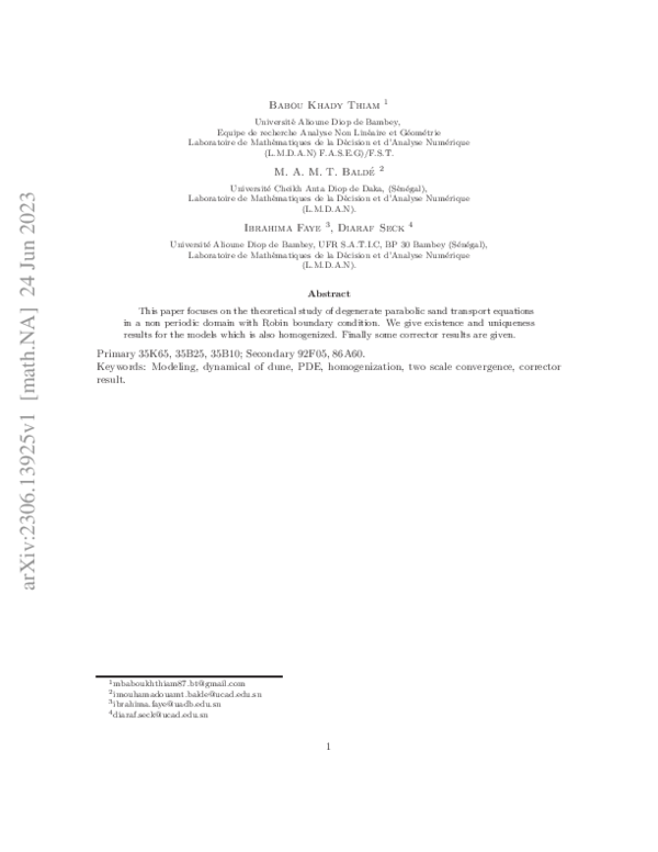 Pdf An Existence And Homogenization Results Of Degenerate Parabolic