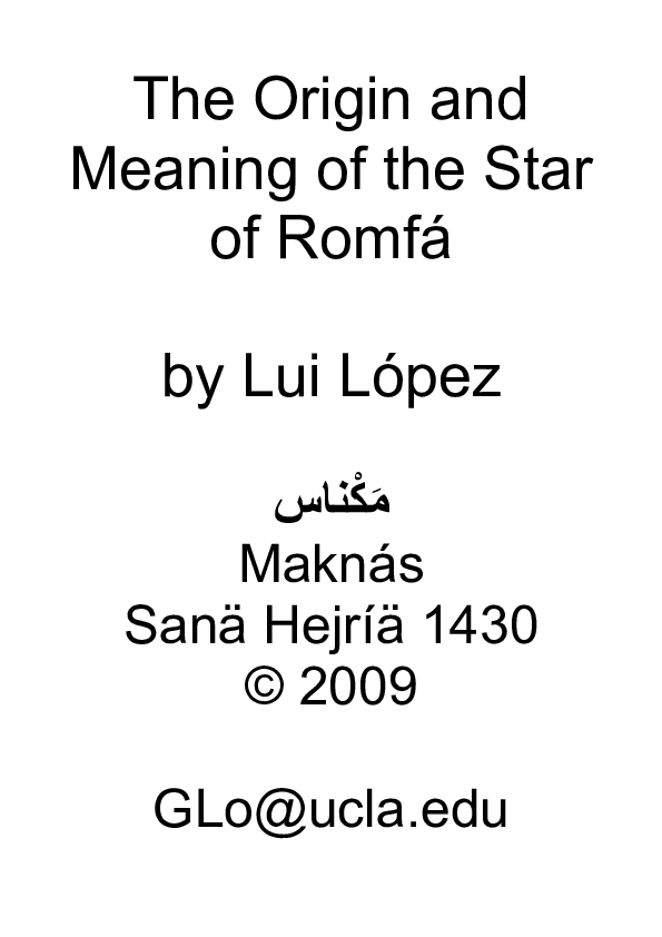 (PDF) The Origin and Meaning of the Star of Romfá by Lui López