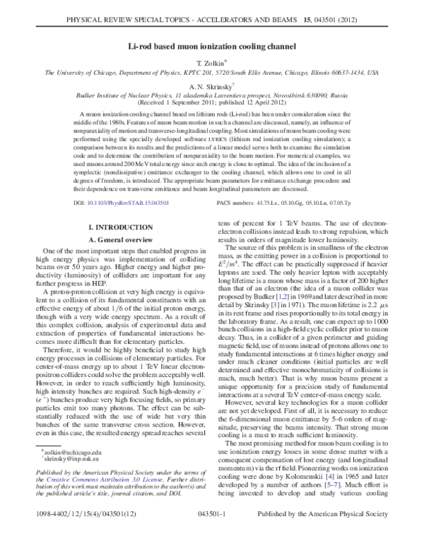 (PDF) Li-rod based muon ionization cooling channel