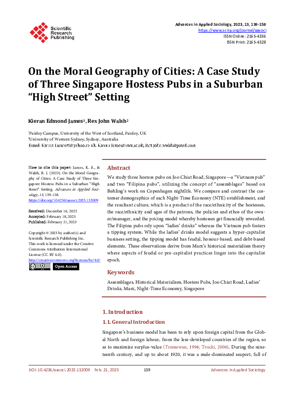 (PDF) On the Moral Geography of Cities: A Case Study of Three Singapore ...