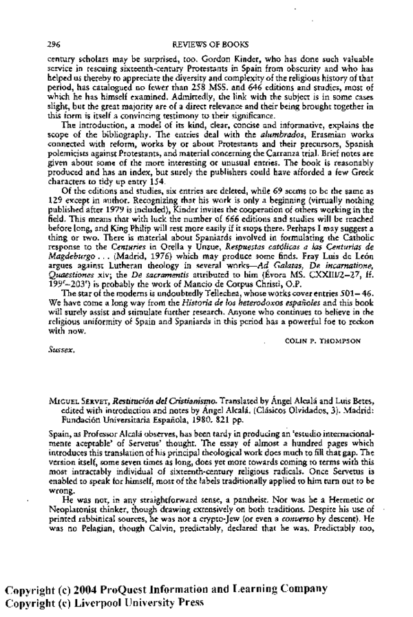 (PDF) Miguel Servet, "Restitución del Cristianismo", trans. by Ángel ...