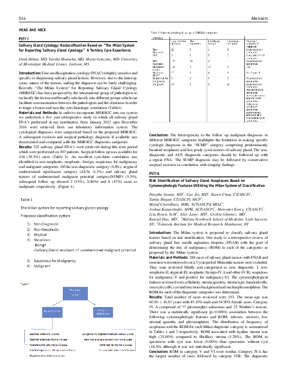 (PDF) Risk Stratification of Salivary Gland Neoplasms Based on ...