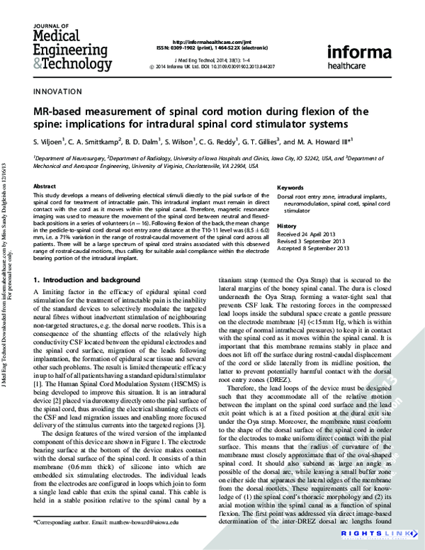 (PDF) MR-based measurement of spinal cord motion during flexion of the ...
