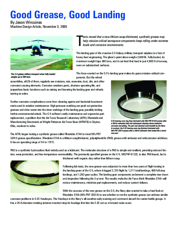 (PDF) Good grease, good landing