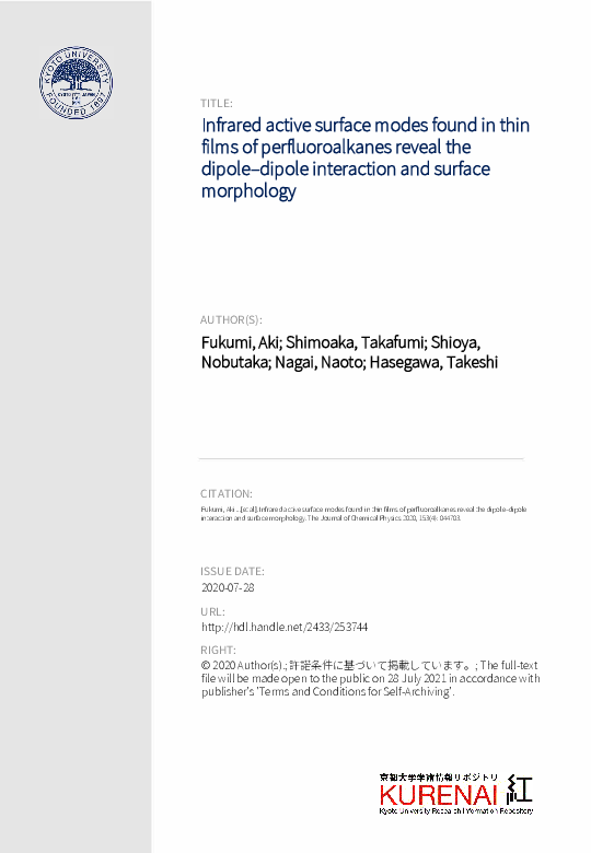 (PDF) Infrared active surface modes found in thin films of ...