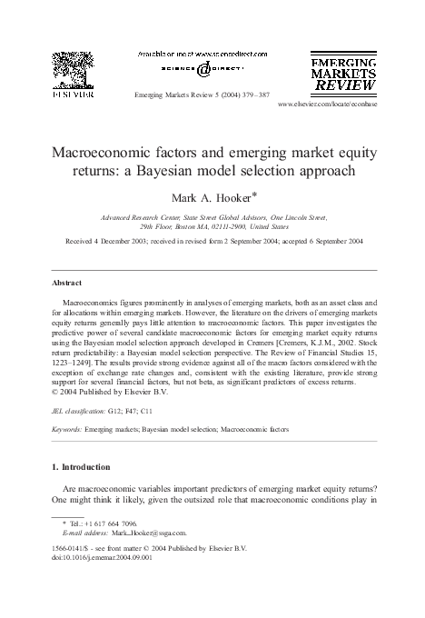 (PDF) Macroeconomic factors and emerging market equity returns: a Bayesian model selection approach