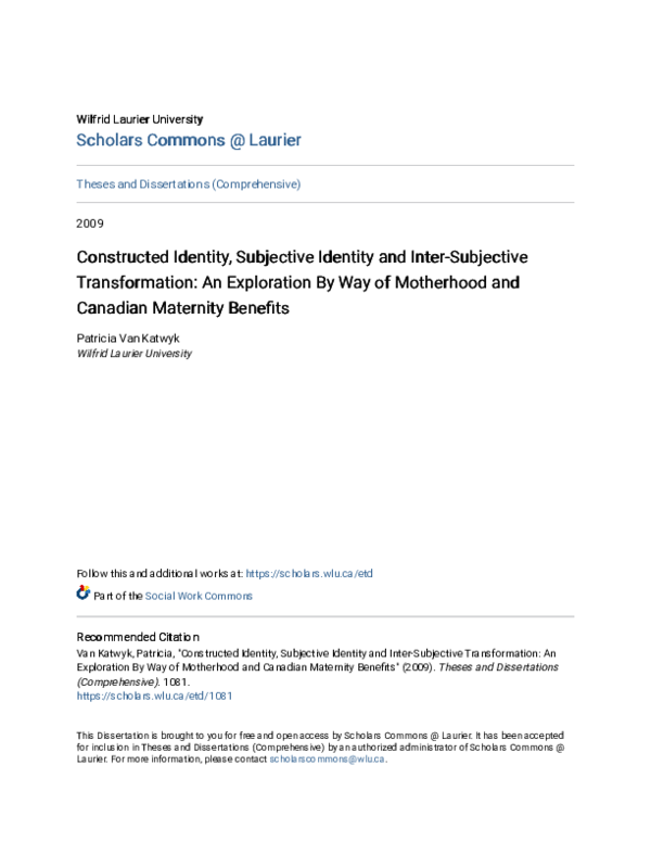 (PDF) Constructed Identity, Subjective Identity and Inter-Subjective ...