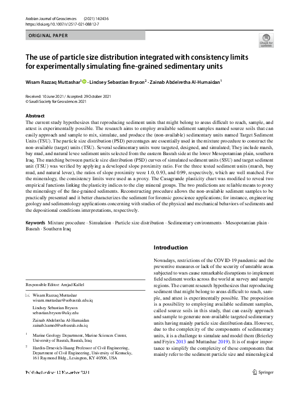 Pdf The Use Of Particle Size Distribution Integrated With Consistency Limits For