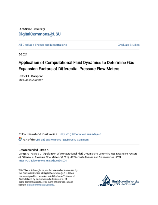 (PDF) Application of Computational Fluid Dynamics to Determine Gas ...