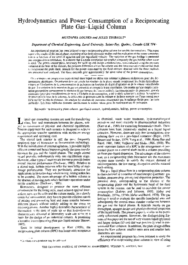 (PDF) Hydrodynamics and power consumption of a reciprocating plate gas ...