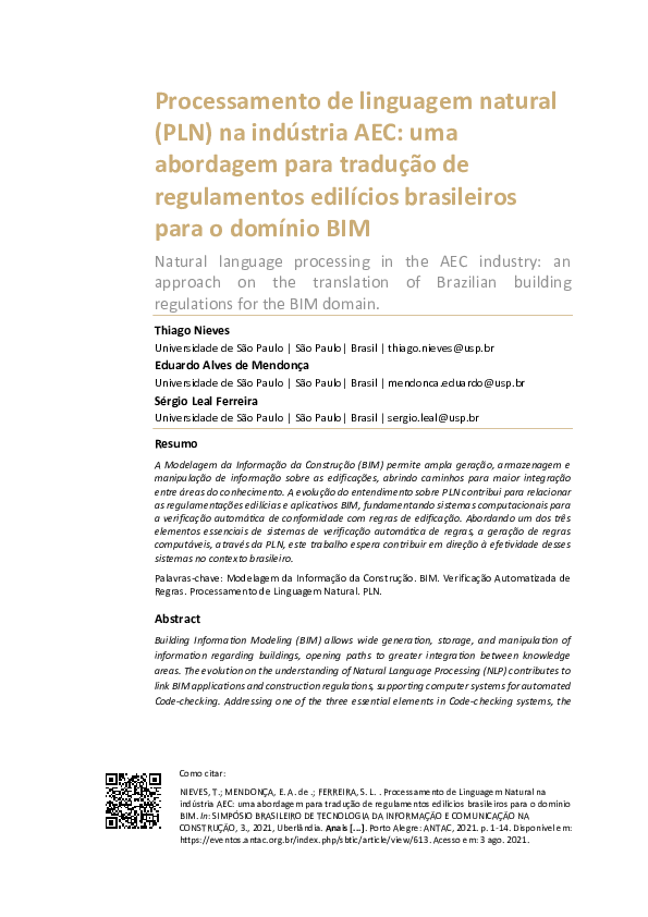 (PDF) Processamento de Linguagem Natural na indústria AEC