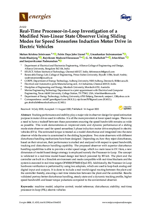 Pdf Real Time Processor In Loop Investigation Of A Modified Non