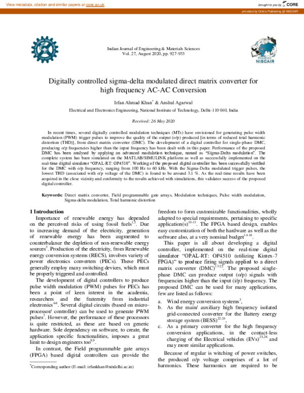 (PDF) Digitally controlled sigma-delta modulated direct matrix ...