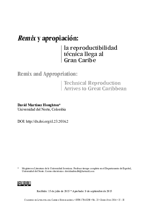(PDF) Remix y apropiación: Remix and Appropriation: la ...