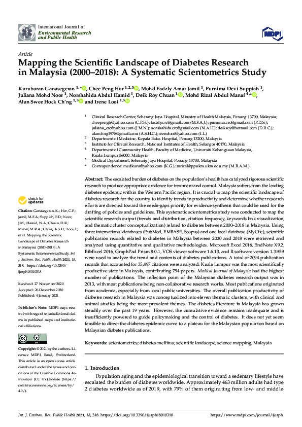 (PDF) Mapping the Scientific Landscape of Diabetes Research in Malaysia ...