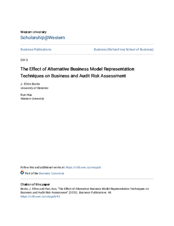 (PDF) The Effect of Alternative Business Model Representation ...