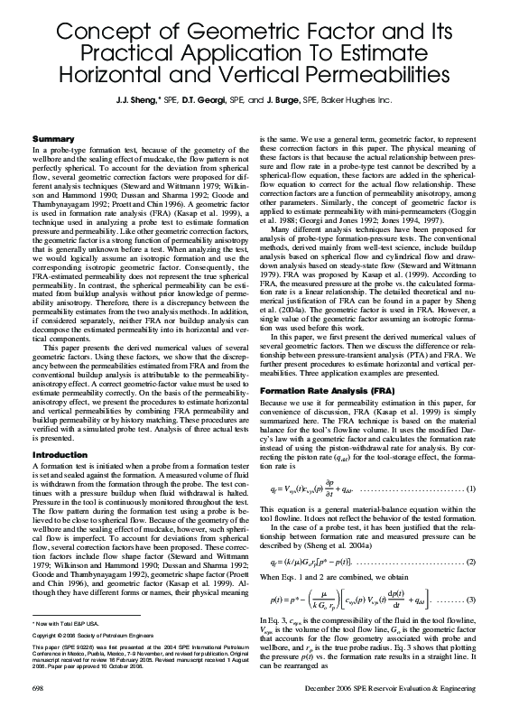 (PDF) Concept of Geometric Factor and Its Practical Application to Estimate Horizontal and ...