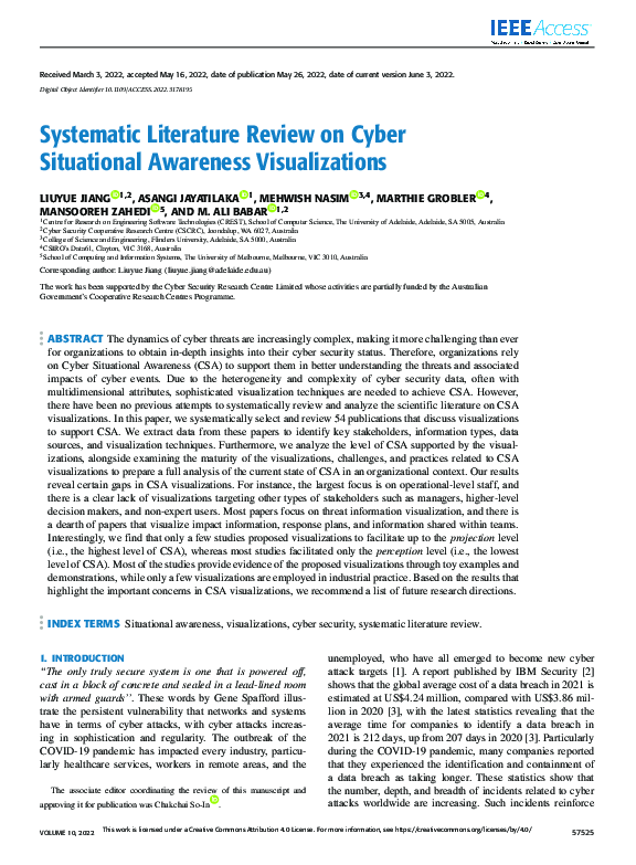 (PDF) Systematic Literature Review on Cyber Situational Awareness ...
