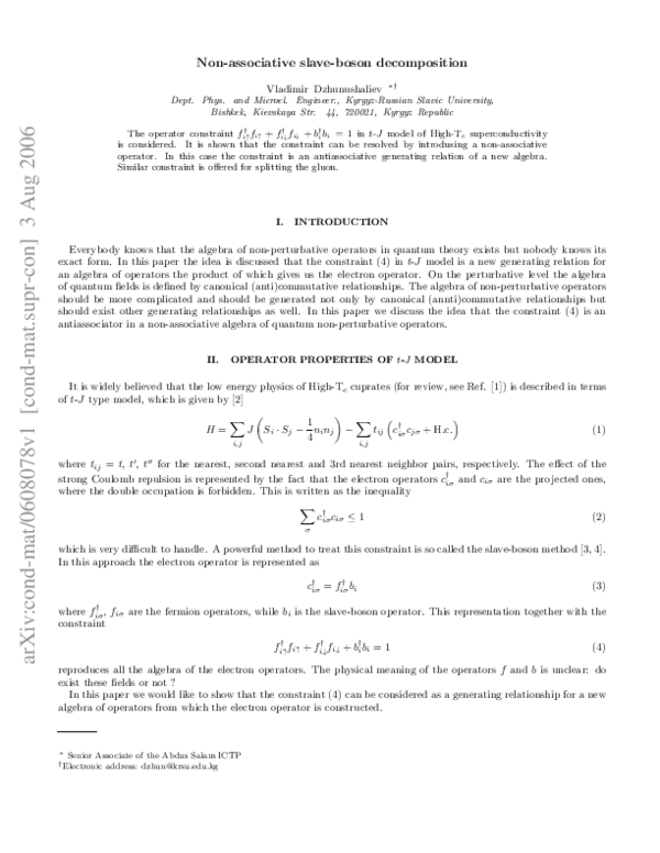 (PDF) Non-associative slave-boson decomposition | Vladimir Dzhunushaliev - Academia.edu