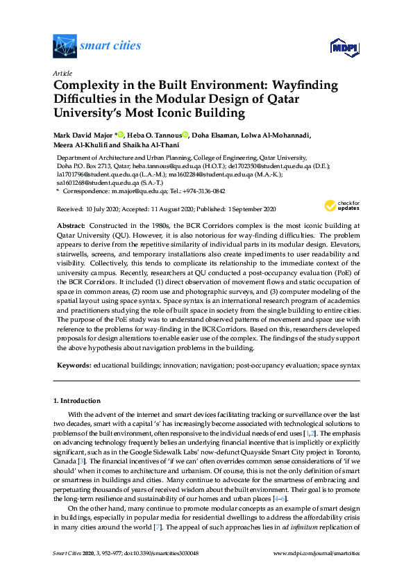 Pdf Complexity In The Built Environment Wayfinding Difficulties In The Modular Design Of