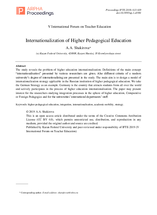 (PDF) Internationalization of Teacher Education